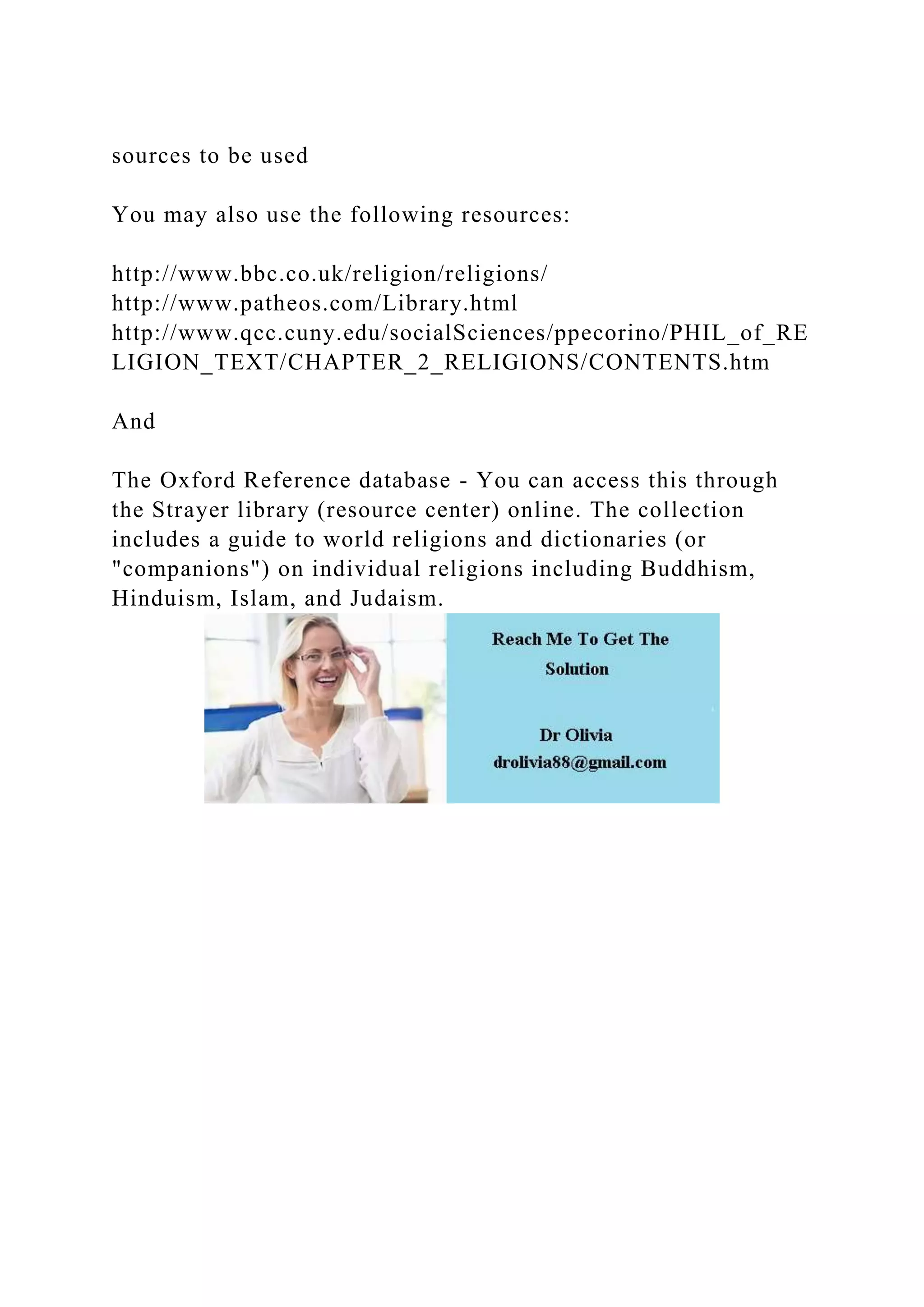 sources to be used You may also use the following resources.docx