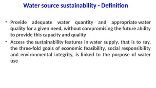 Source sustainability, Water Budgeting and Convergence, Source ...