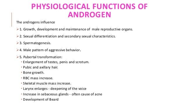 Source, synthesis and metabolism of androgens