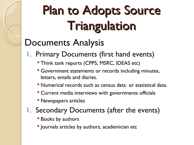 Source triangulation final | PPT