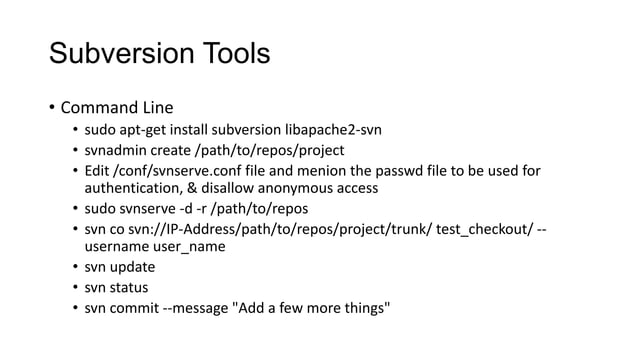 Source version control using subversion | PPT