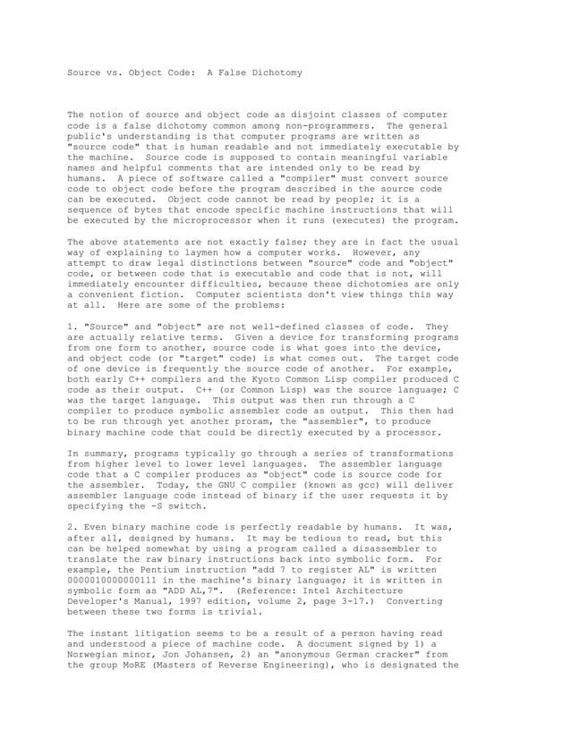 Source vs object code | DOCX | Programming Languages | Computing