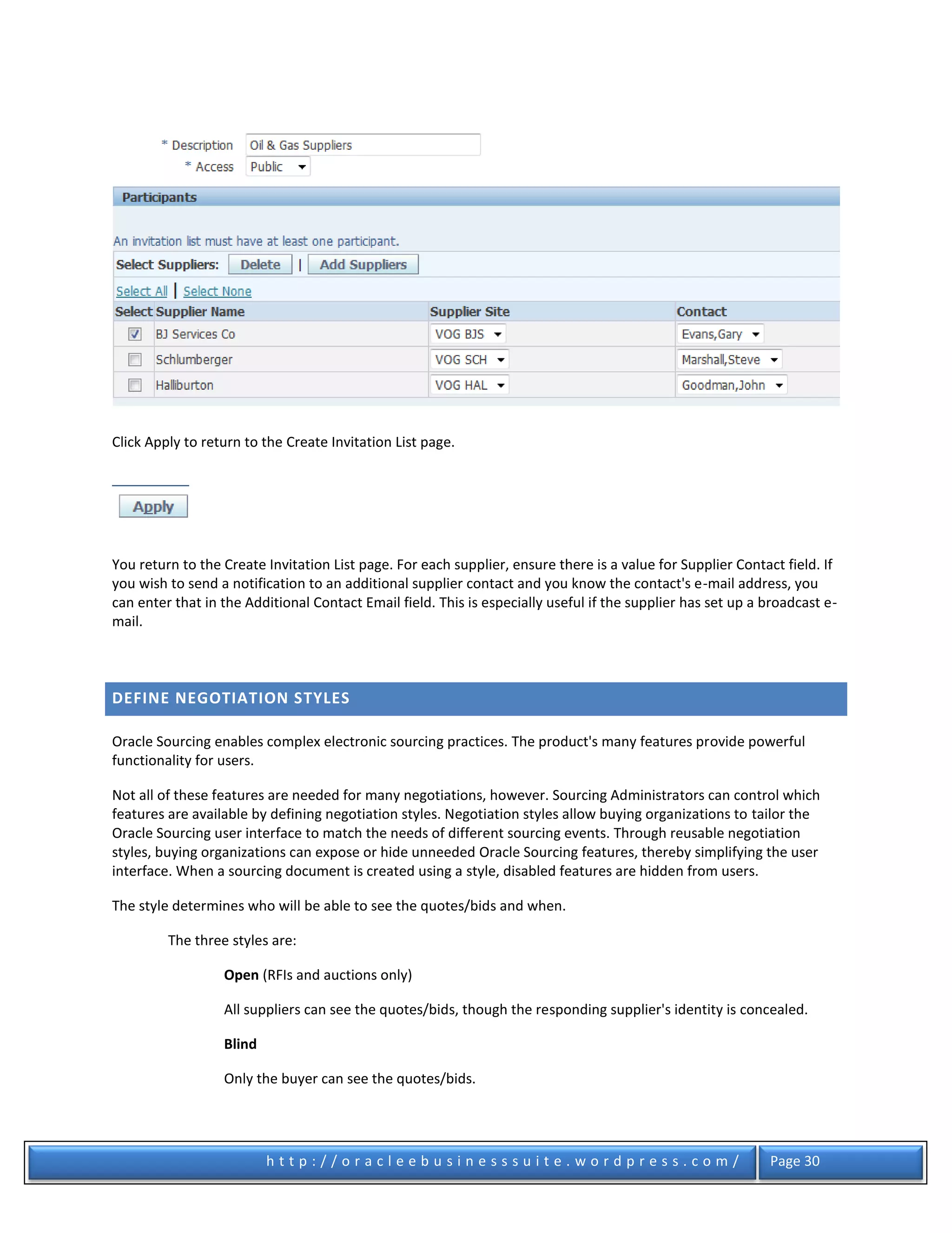 Oracle Sourcing Setup | PDF