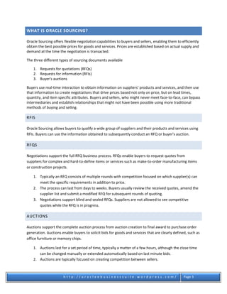 Oracle Sourcing Setup | PDF