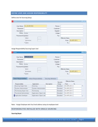 Oracle Sourcing Setup | PDF