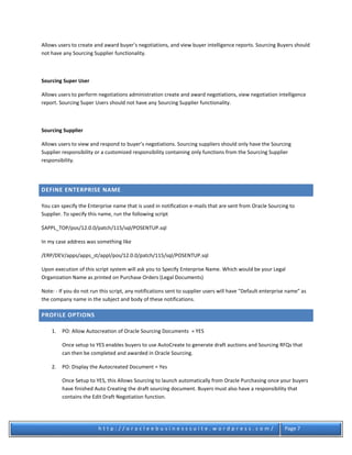 Oracle Sourcing Setup | PDF
