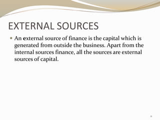 Sourece of finance ppt | PPT