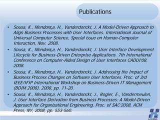 Usi4Biz Framework Presentation at TAMODIA'09 | PPT