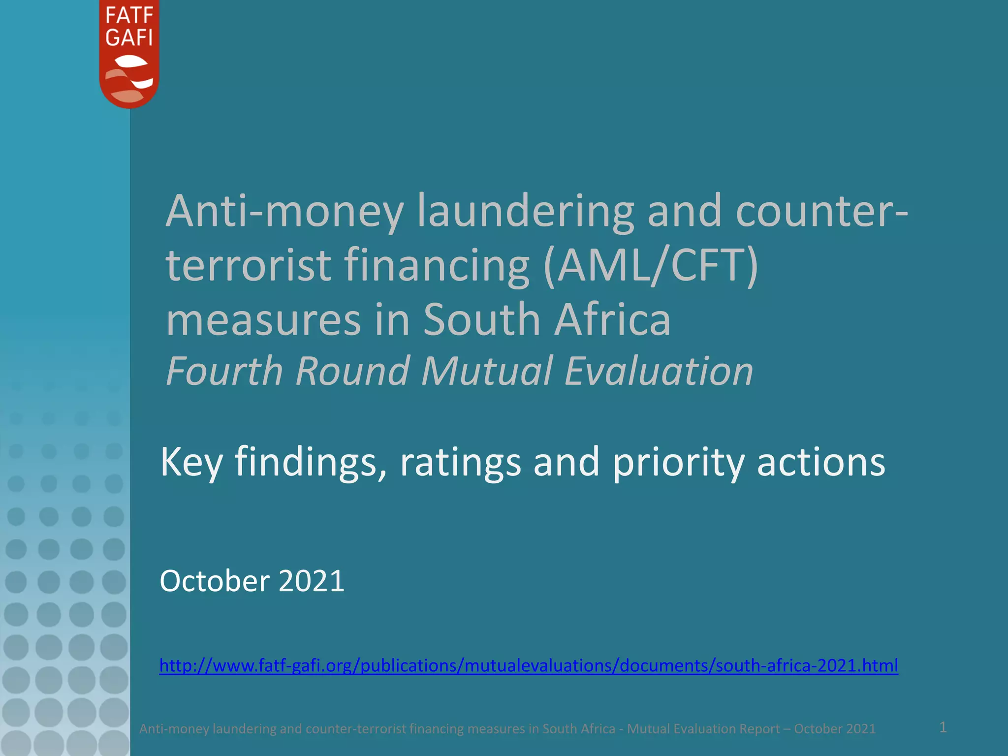 South Africa Mutual Evaluation Report Ratings | PPT