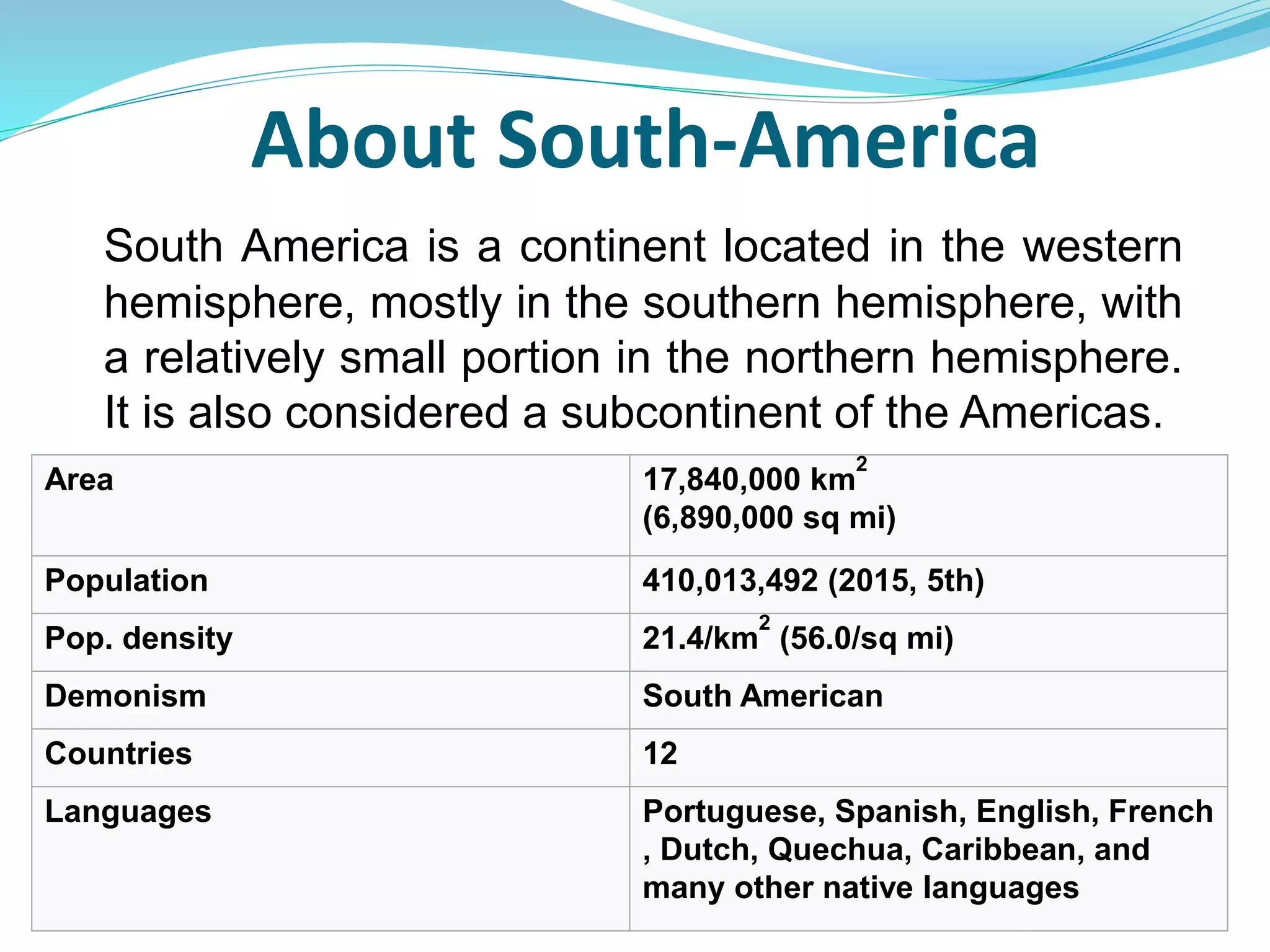 Culture and Economy of South America | PPTX