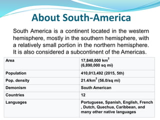 Culture and Economy of South America | PPT
