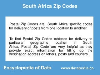 South Africa Zip Codes Lookup Datapedia