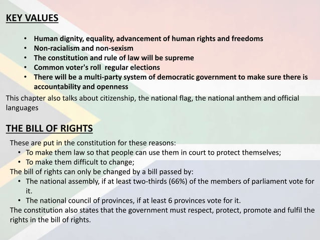 South african constitution | PPTX | Civic affairs | Politics
