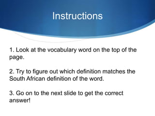 South Africanisms | PPT