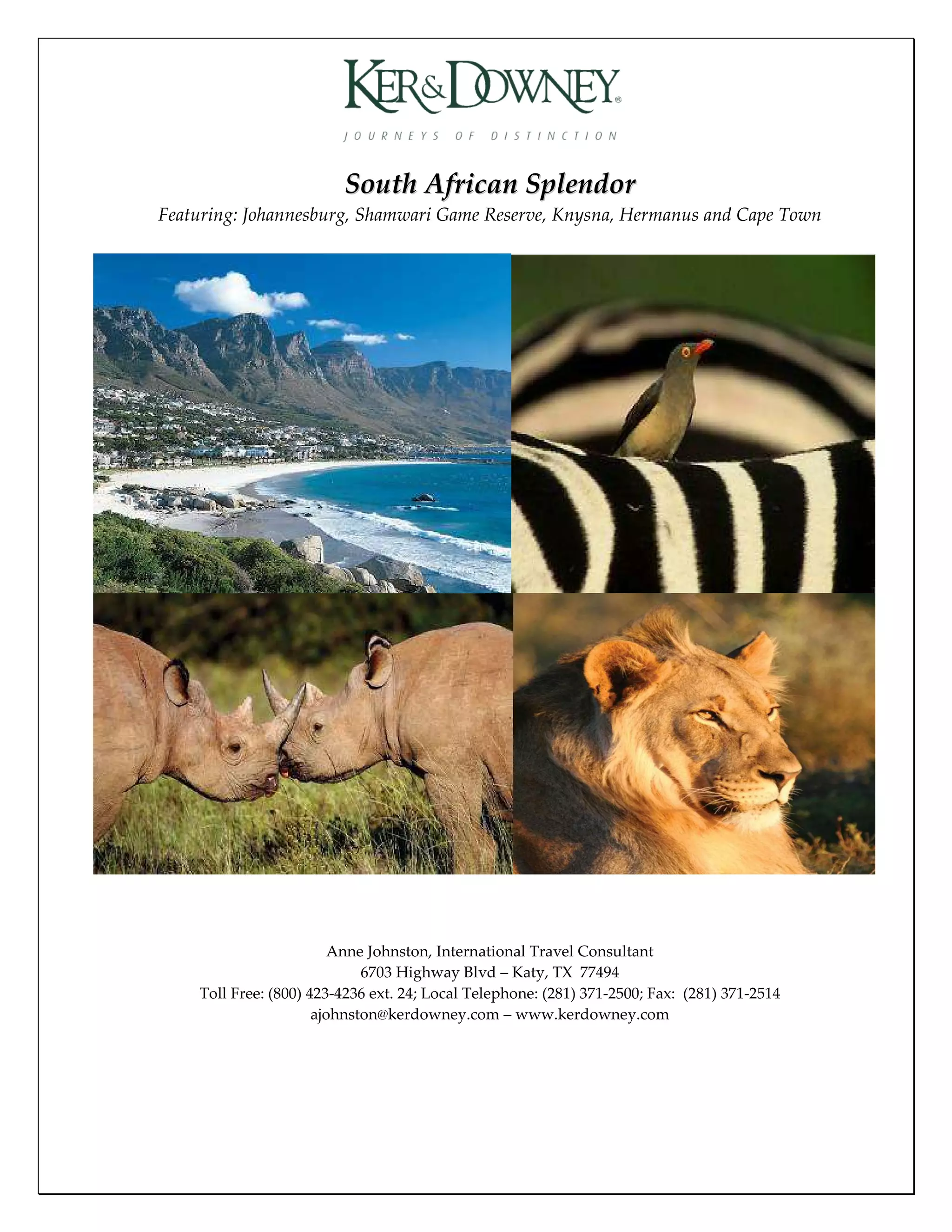 South african splendor | PDF | Africa Travel | Travel Locations