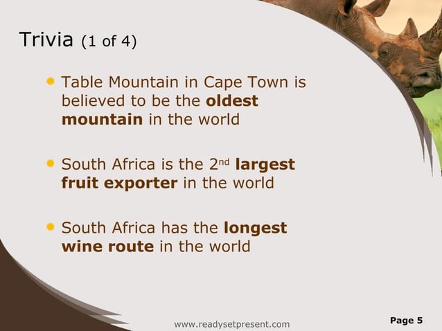 South Africa Country PowerPoint Presentation Content | PPT