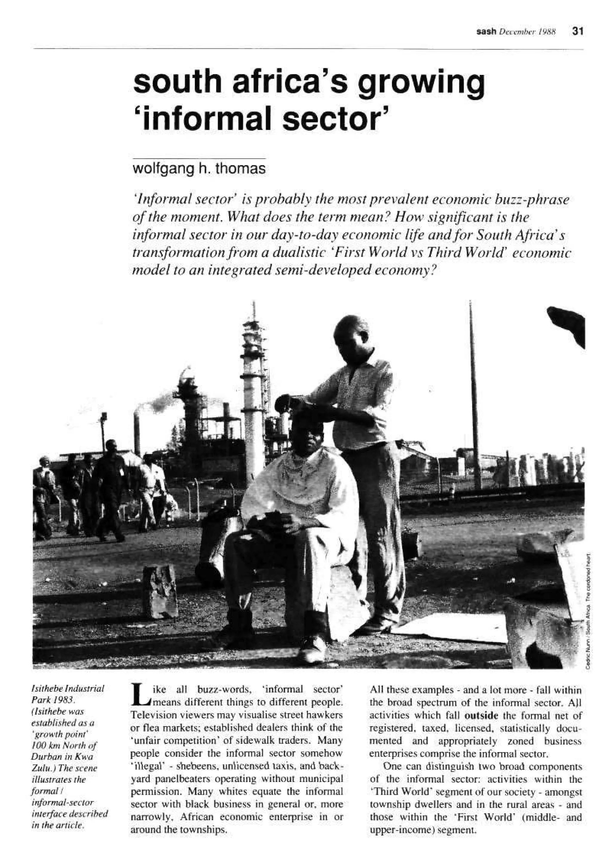 South africa's growing informal sector | PDF
