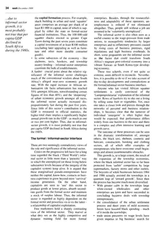 South africa's growing informal sector | PDF