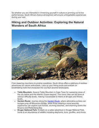 Discovering South Africa's Hidden Gems: A Travel Guide | PDF