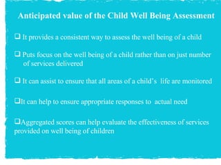 Child Well Being Assessment | PPT
