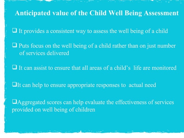 Child Well Being Assessment | PPT