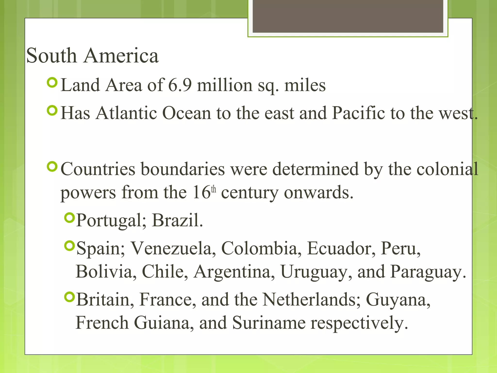 South america | PPT