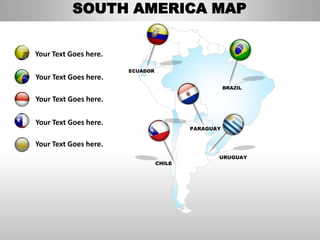 South america editable continent map with countries | PPTX