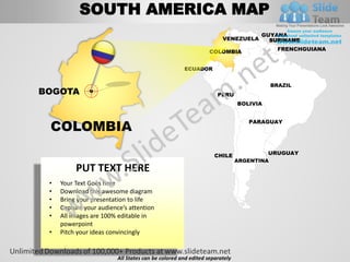 South america powerpoint editable continent map with countries ...
