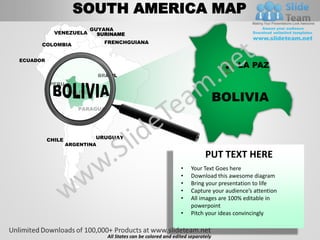 South america powerpoint editable continent map with countries ...