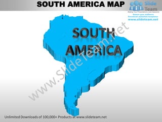 South america powerpoint editable continent map with countries ...