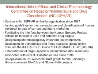 IUPHAR/BPS Guide to Pharmacology: concise mapping of chemistry, data ...