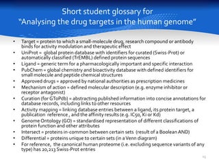 Analysing the drug targets in the human genome | PPTX