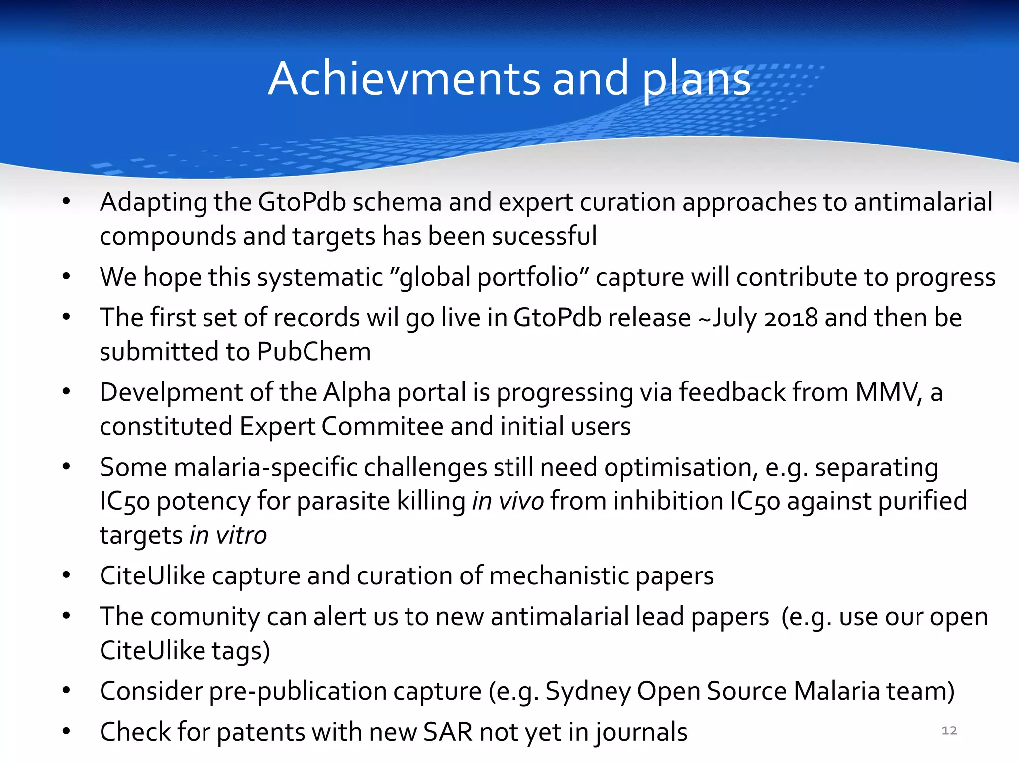 The IUPHAR/MMV Guide to Malaria Pharmacology | PPT