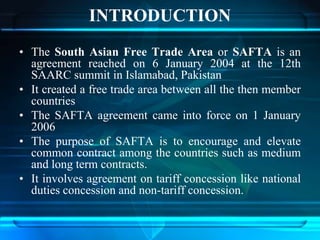 South asian free _trade_ area (safta) | PPTX