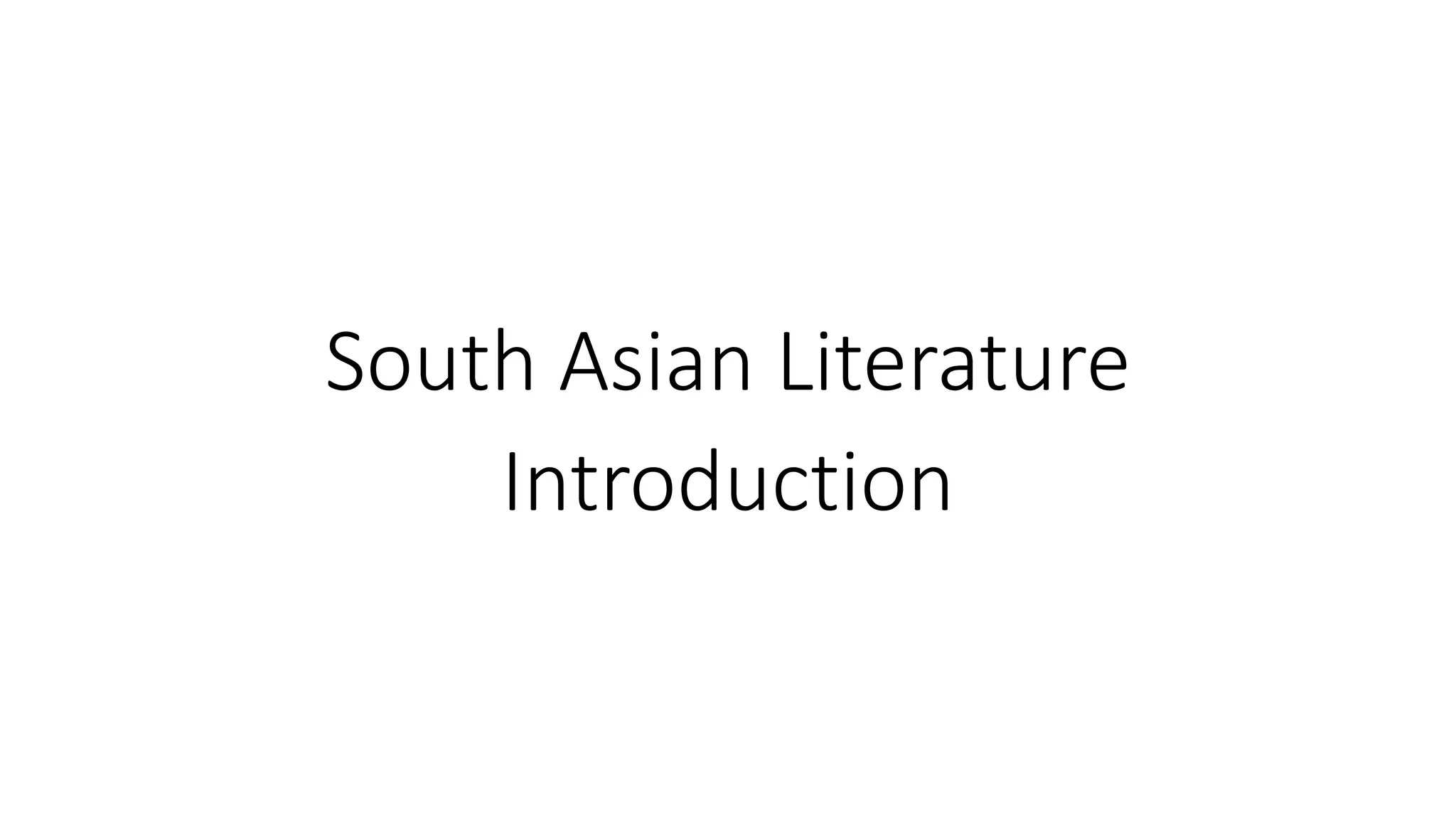 South asian literature | PPTX