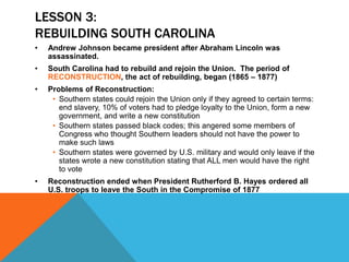 South carolina and the civil war | PPTX