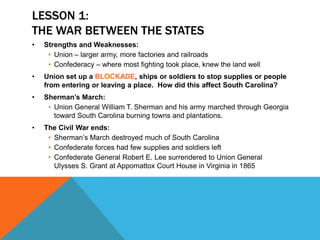 South carolina and the civil war | PPTX