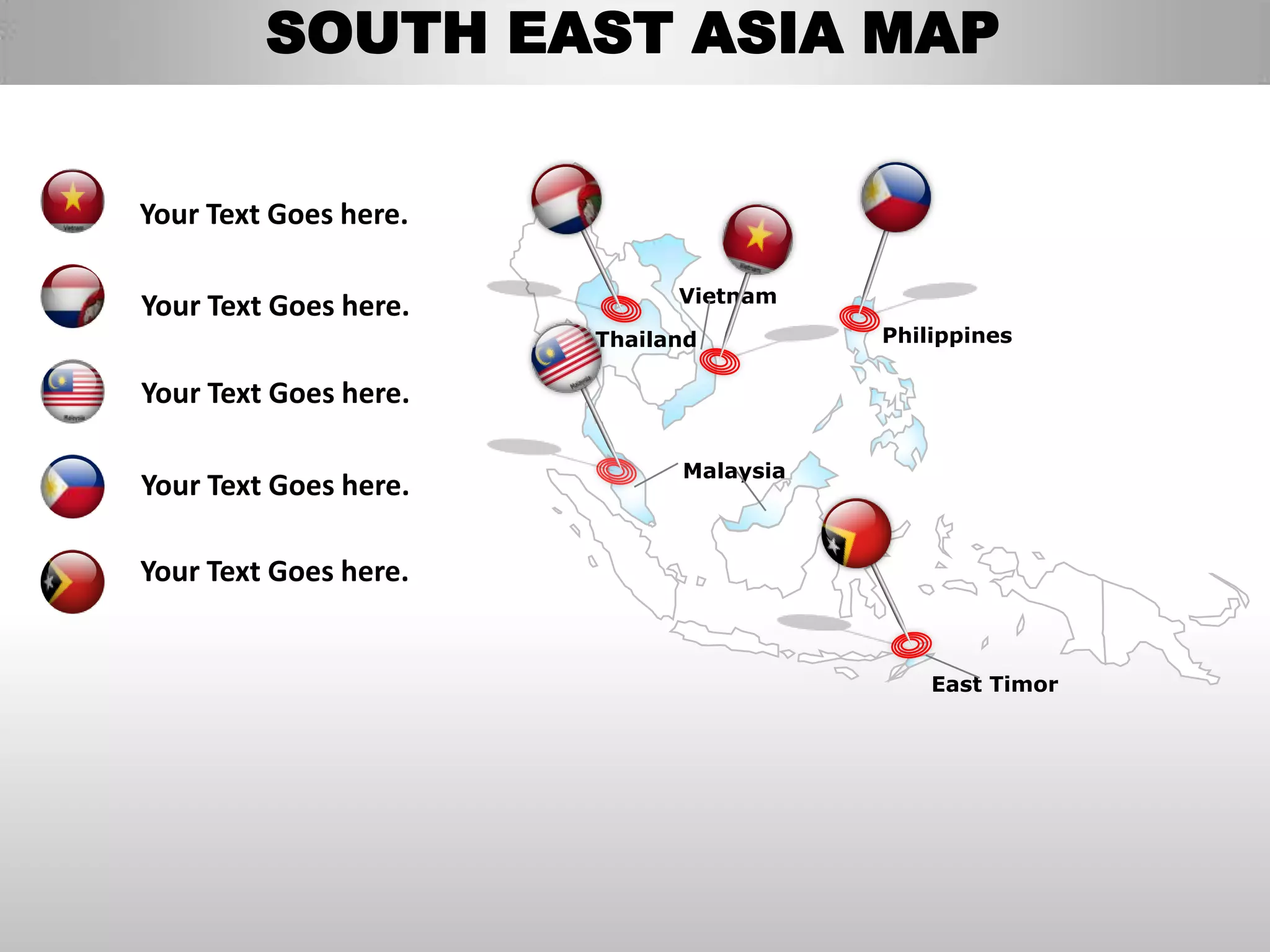 South east asia editable continent map with countries | PPTX