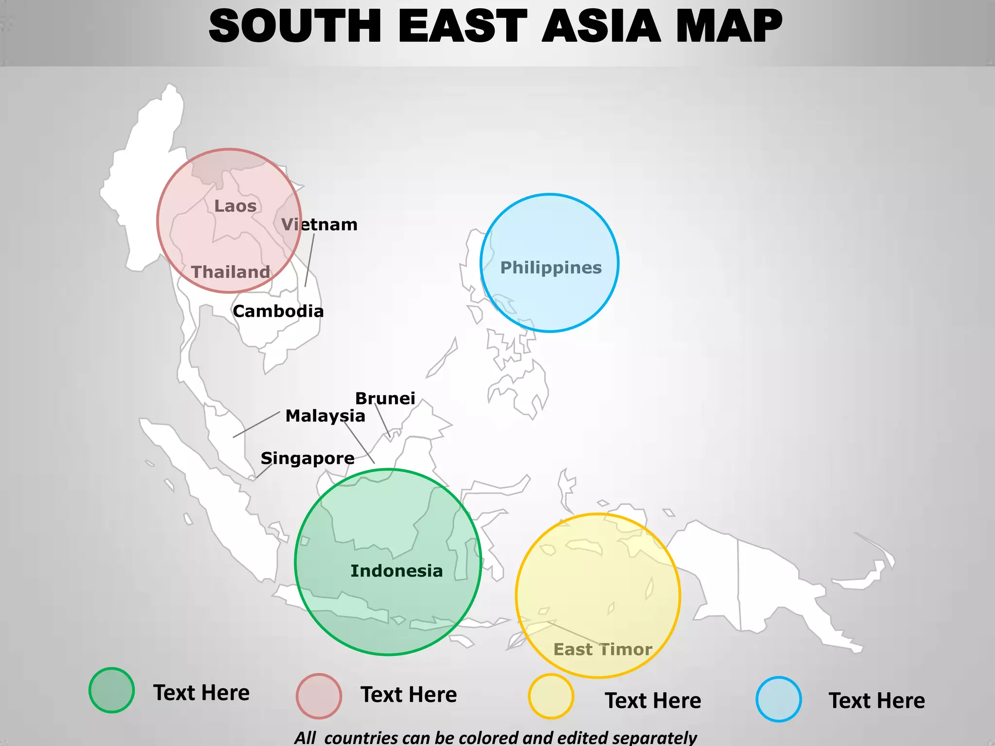 South east asia editable continent map with countries | PPTX