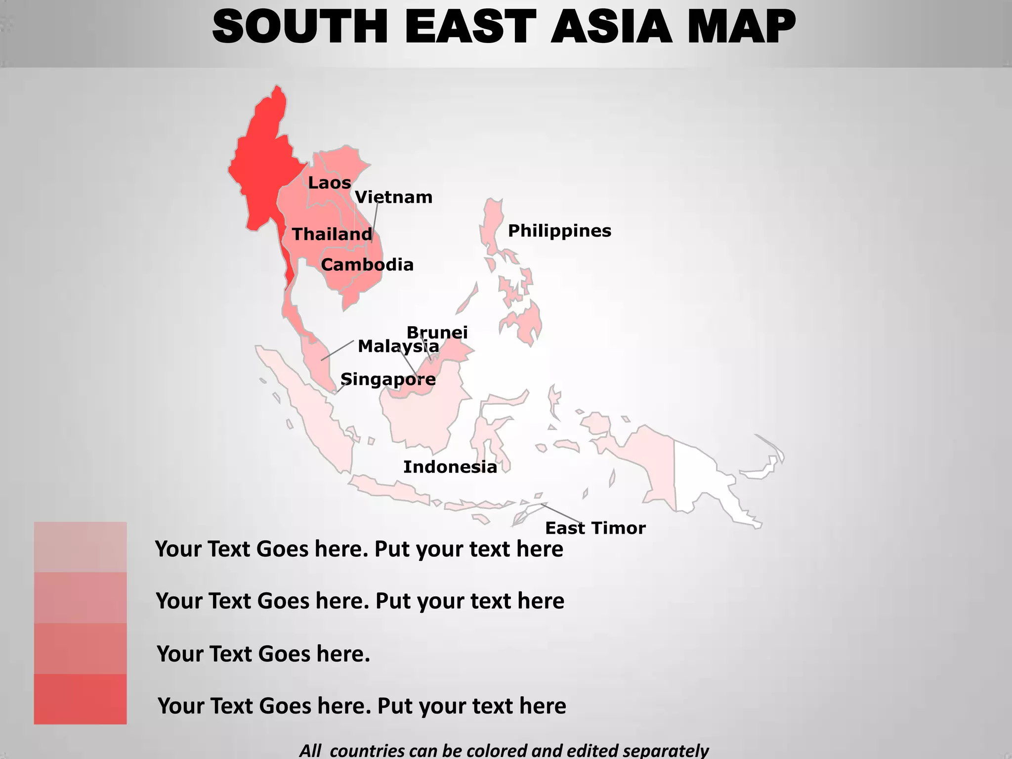 South east asia editable continent map with countries | PPTX