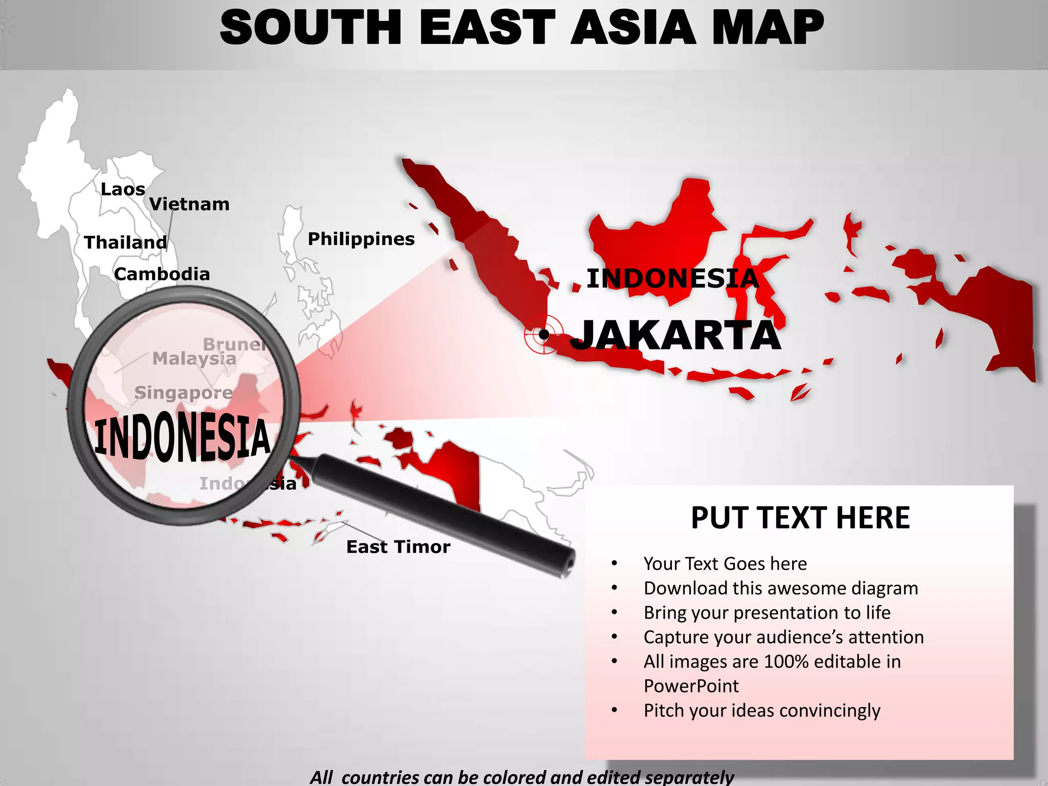 South east asia editable continent map with countries | PPTX