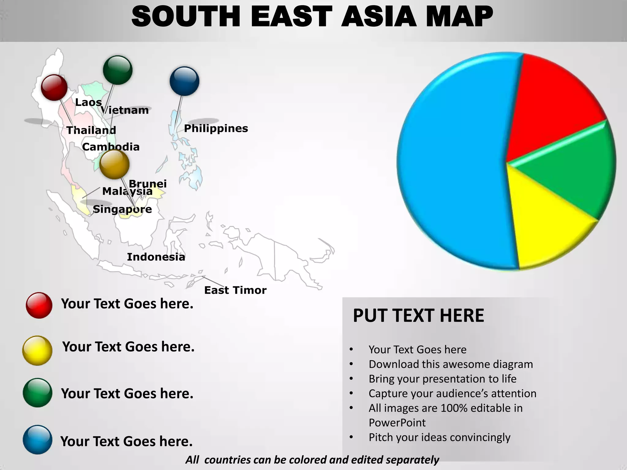 South east asia editable continent map with countries | PPTX