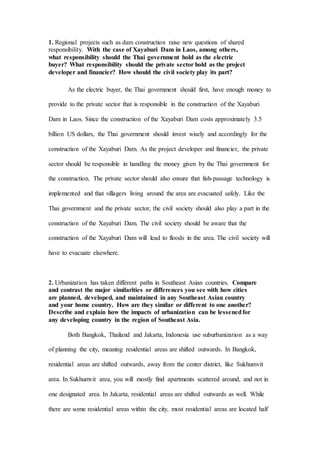 Southeast Asian Studies- Final Exam | DOCX