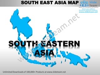 South east asia powerpoint editable continent map with countries ...