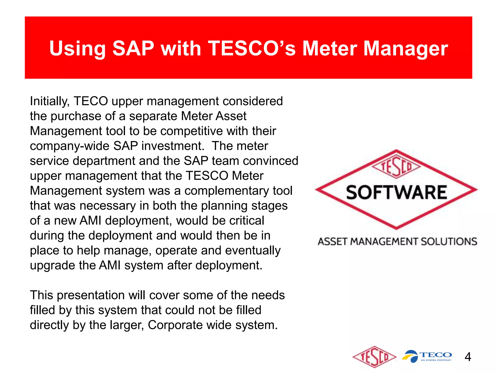 Meter Management Application with TECO AMI System | PPTX