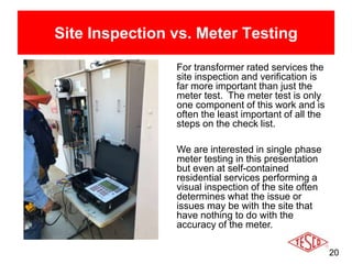 Single Phase Meter Testing Overview | PPTX | Physics | Science