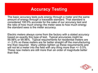Single Phase Meter Testing Overview | PPTX | Physics | Science