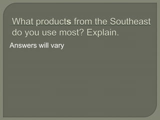Geography of the Southeast Region Study Guide | PPT