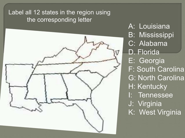 Geography of the Southeast Region Study Guide | PPT