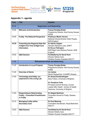 South East Region Frailty Event Report | PDF